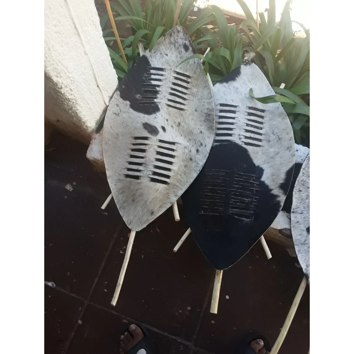 Black and White Zulu Traditional Cultural Shield, African Warrior Hat ...