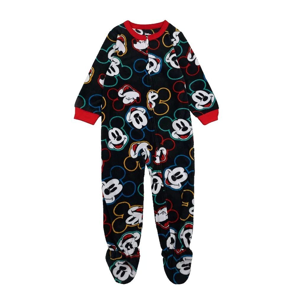 Disney Mickey Mouse Toddler Boy's Character Print Fleece Footed Pajama ...