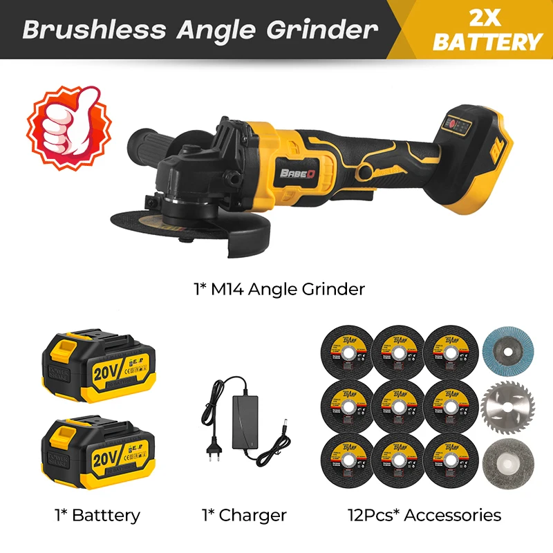 125mm Brushless Electric Angle Grinder M14 and 50 similar items