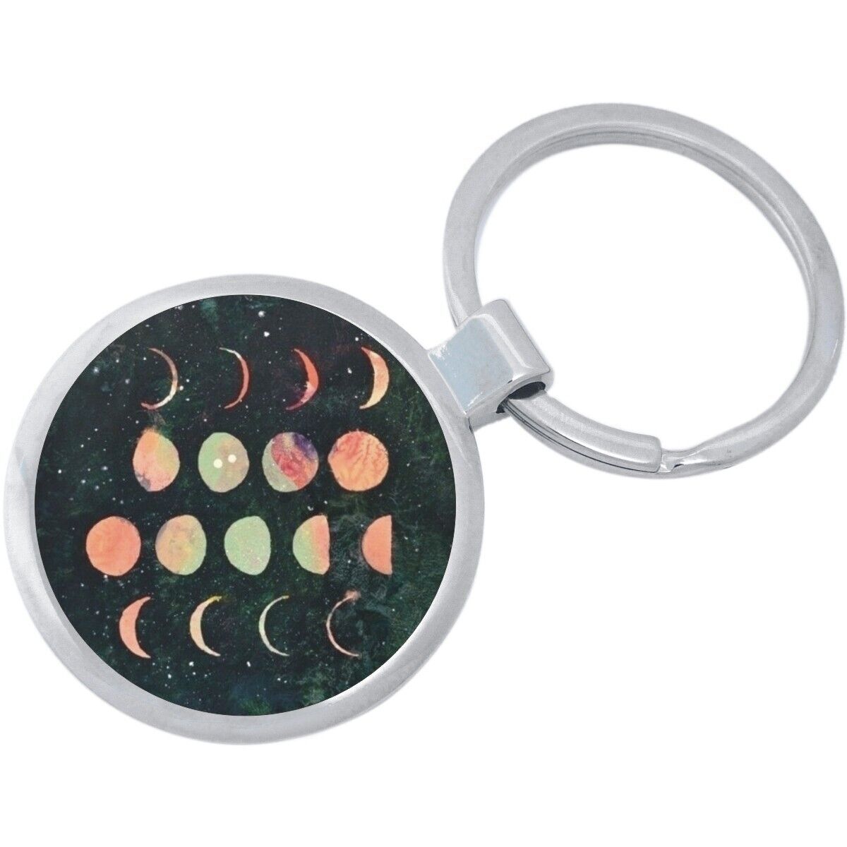 Phases Of The Moon Keychain - Includes 1.25 Inch Loop for Keys or ...