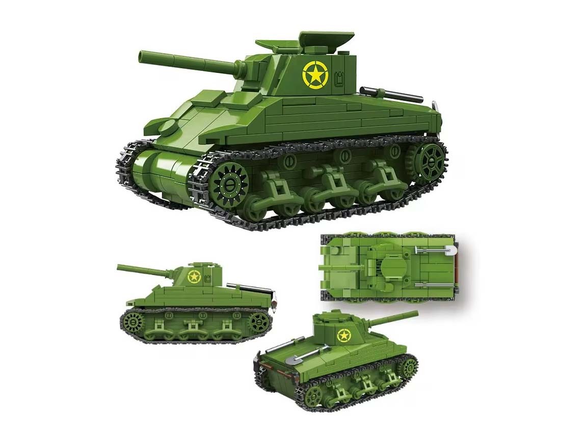 Minifigure Us Sherman M4 Military Tank Ww2 Army With 2s Building - LEGO ...