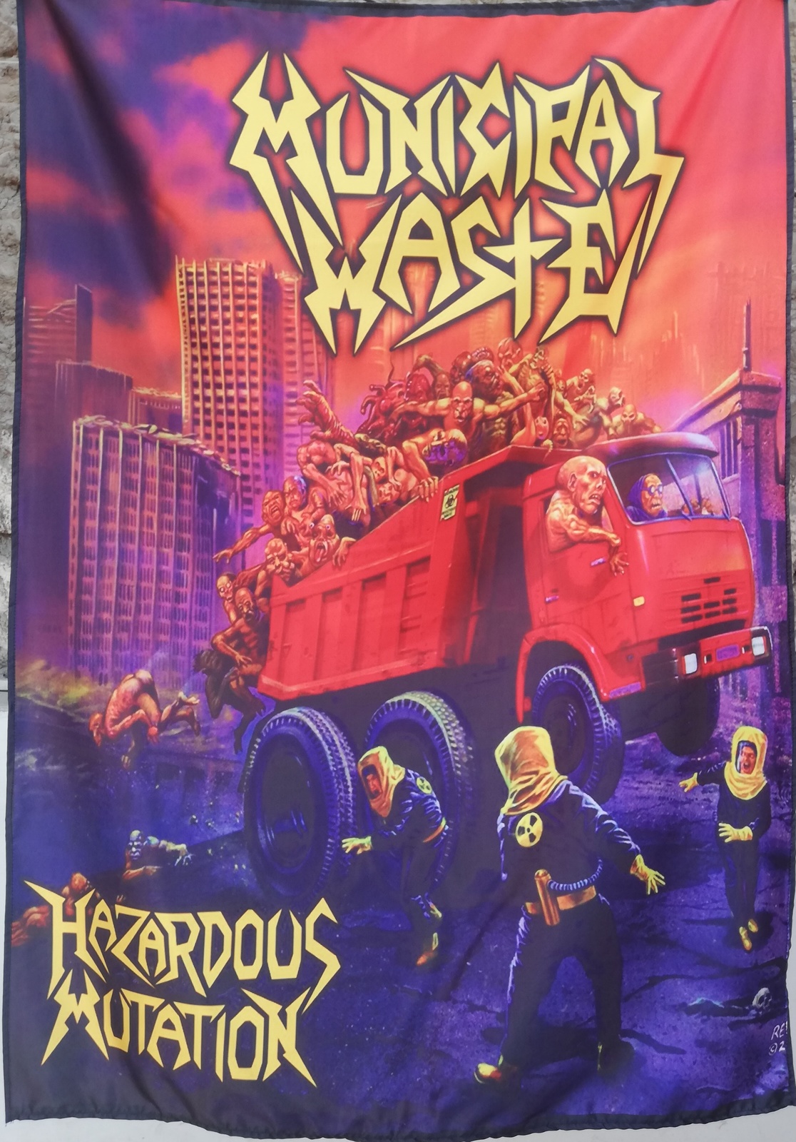 MUNICIPAL WASTE Hazardous Mutation FLAG CLOTH POSTER BANNER CD Thrash ...