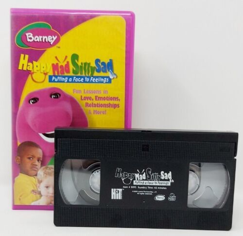 Barney Happy, Mad, Silly, Sad (VHS, 2003) Purple Clamshell Made in ...