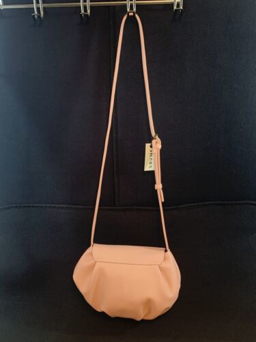 NEW! LOUME Shoulder Bag Pink Faux Leather Handbag Crossbody Womens ...