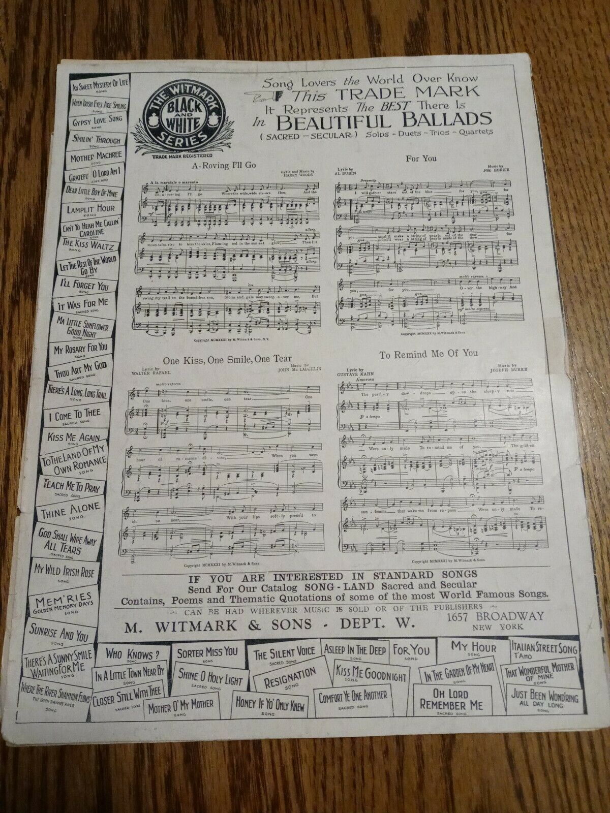 Too Many Tears Sheet Music-RARE VINTAGE-SHIPS SAME BUSINESS DAY ...