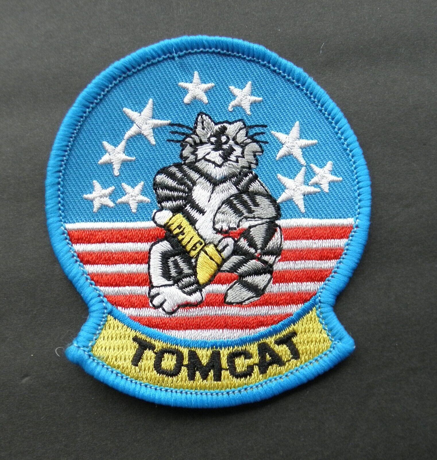 NAVY TOMCAT F-14 TOM CAT EMBROIDERED PATCH 2.8 x 3.2 INCHES TOPGUN ...