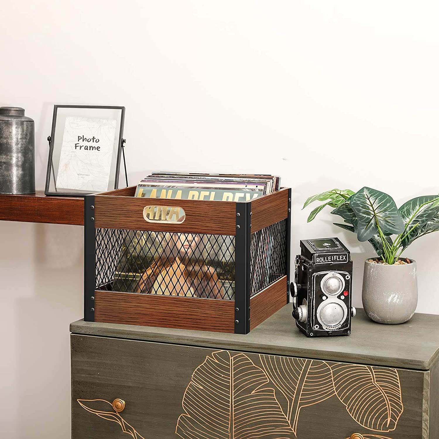 Vinyl Record Storage Crate, Wooden LP Record Storage Crate Album Shelf ...