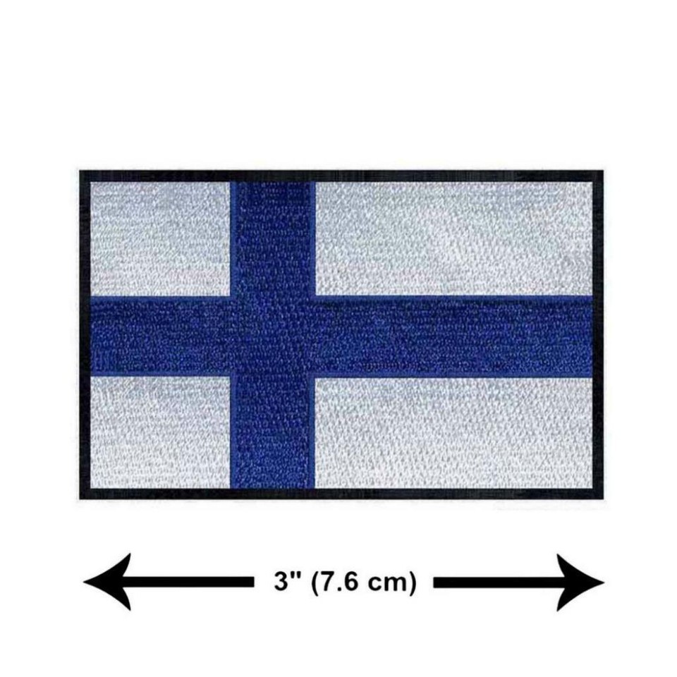 FINLAND FLAG IRON ON PATCH 3" Embroidered Applique Finnish Pride Nation Emblem - Patches