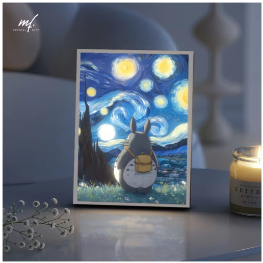 My Neighbor Totoro Night Light - Van Gogh Anime Style USB-Powered Lamp ...