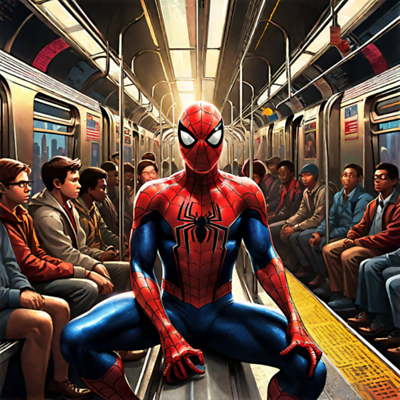 Large MTA NYC Subway Train Map 23x32" with Cool Spiderman NYC Comic Art ...