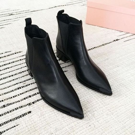 NEW Handmade Men Black Pointed Toe Chelsea Boots, Men Black Leather ...