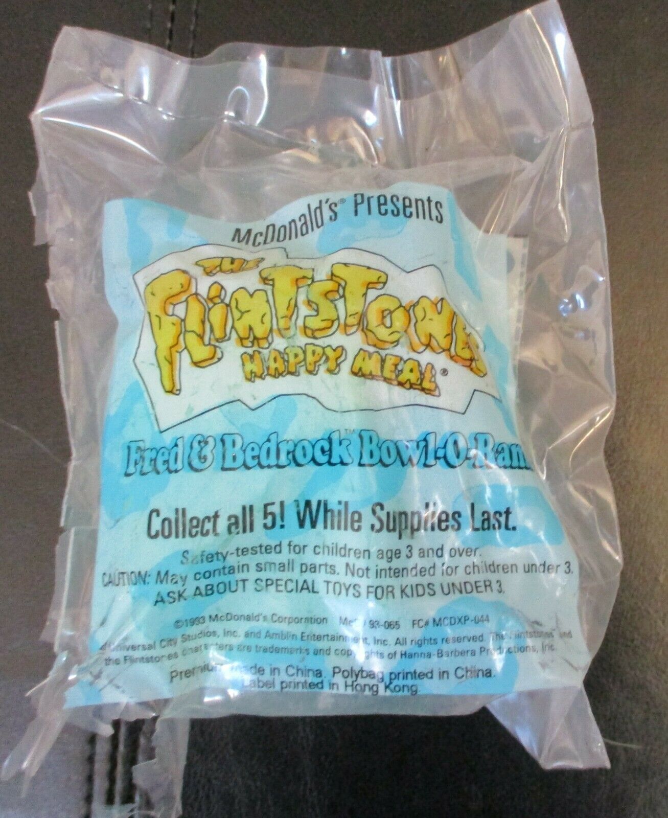 McDonald's Flintstones Fred & Bedrock Bowl-O-Rama OPEN BAG 1993 - Fast Food