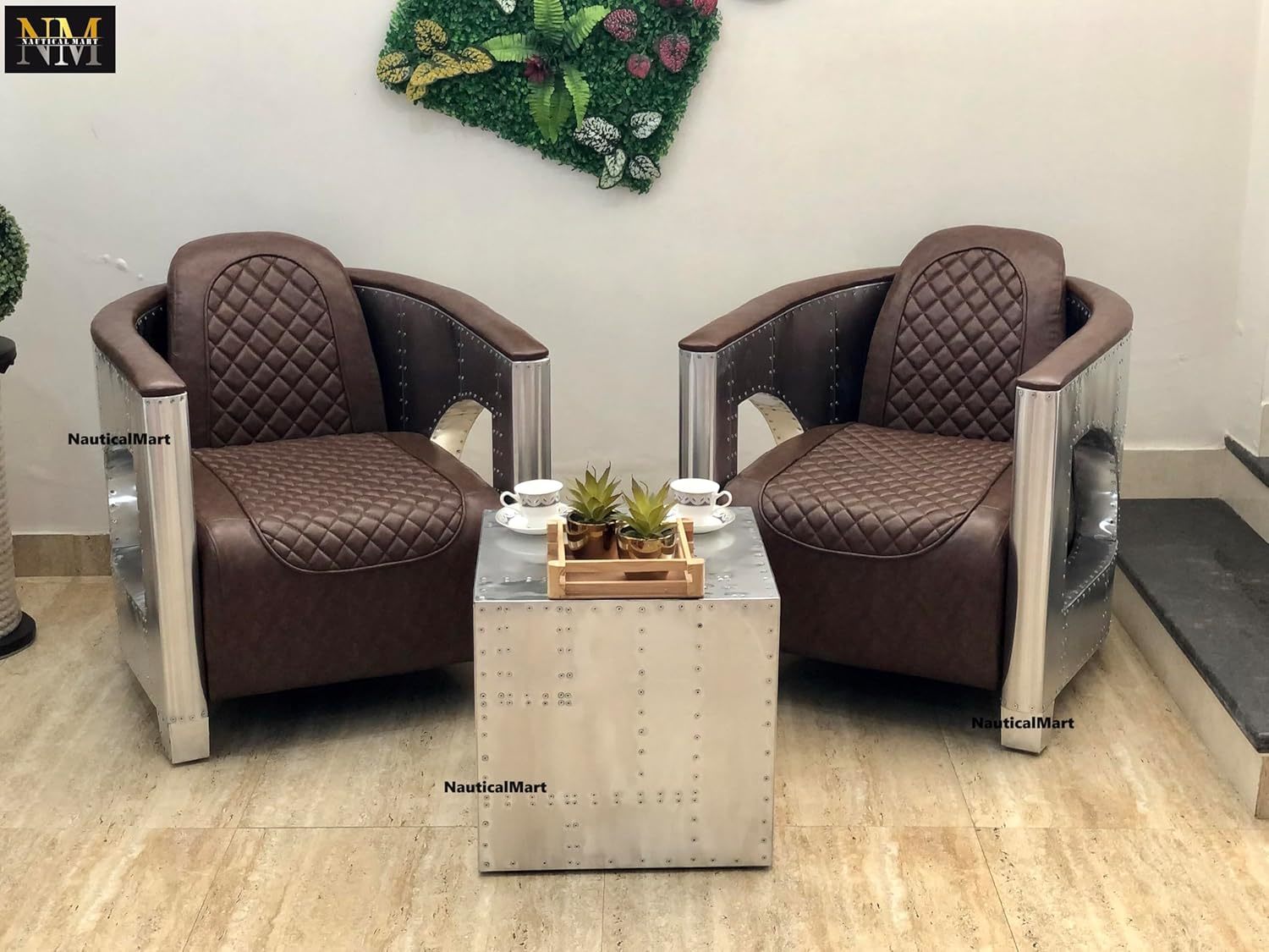 NauticalMart Aluminum Aviator Spitfire Sofa Chair Wing Desk Coffee ...