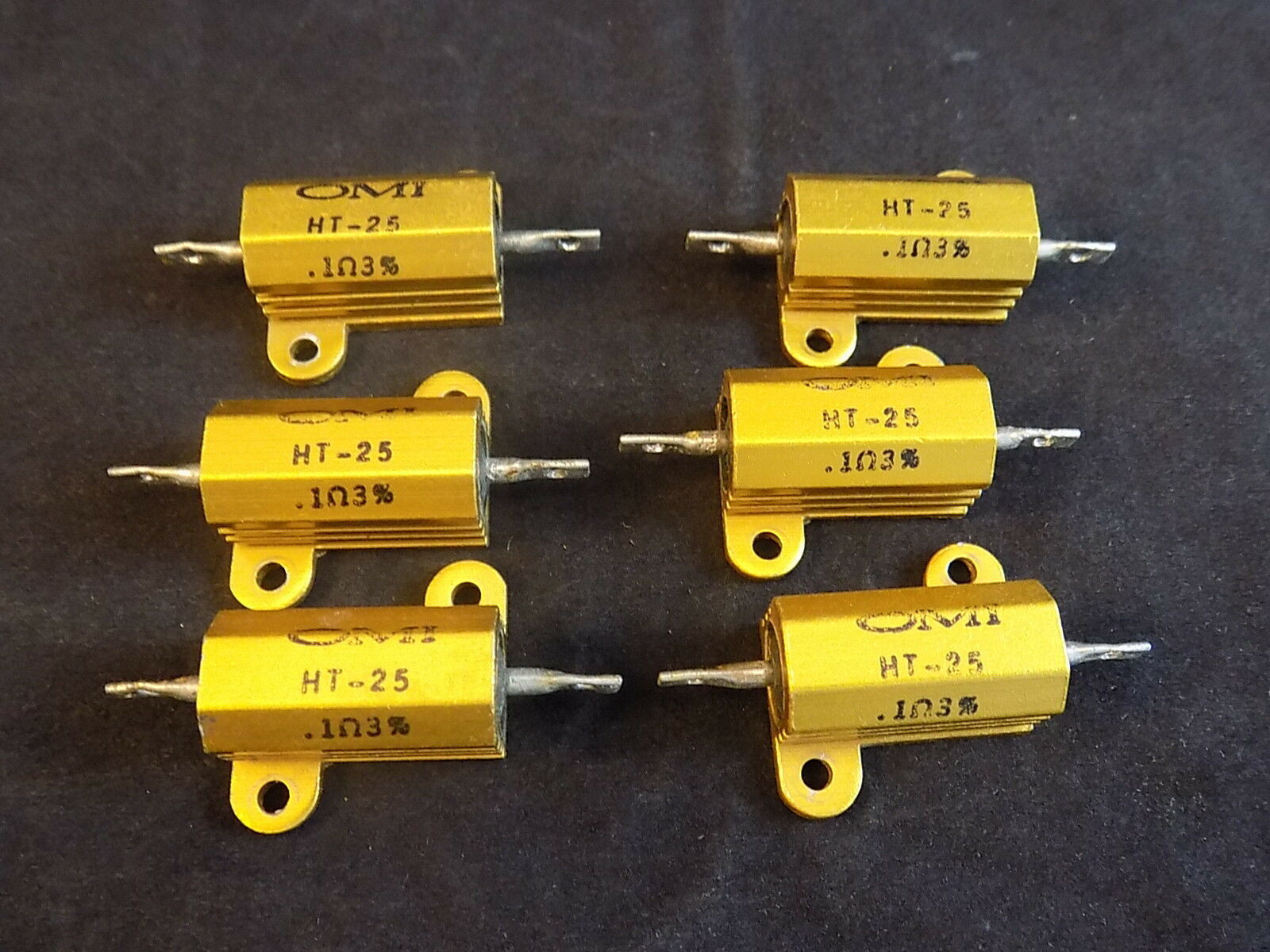OMI HT-25 1 OHM 3% aluminum covered POWER RESISTOR set of 6 TESTED and ...