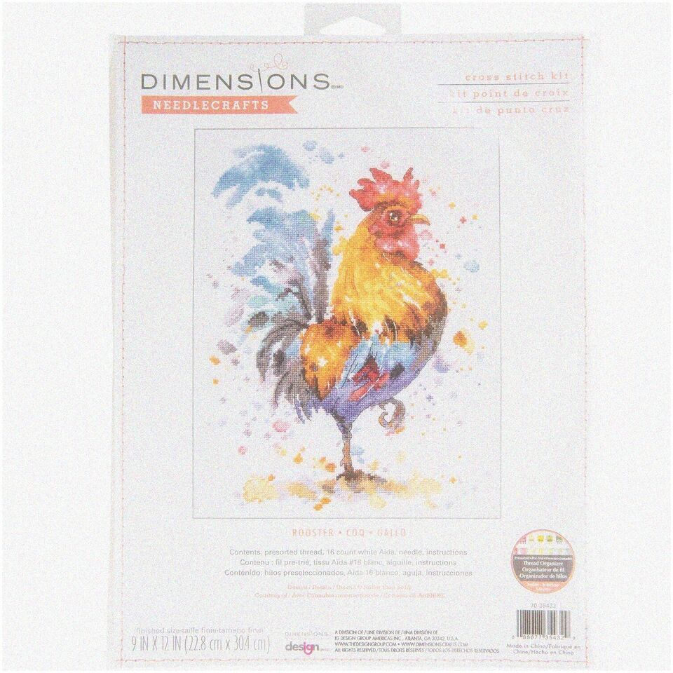 Colorful Rooster Cross Stitch Kit - 9x12 and 50 similar items