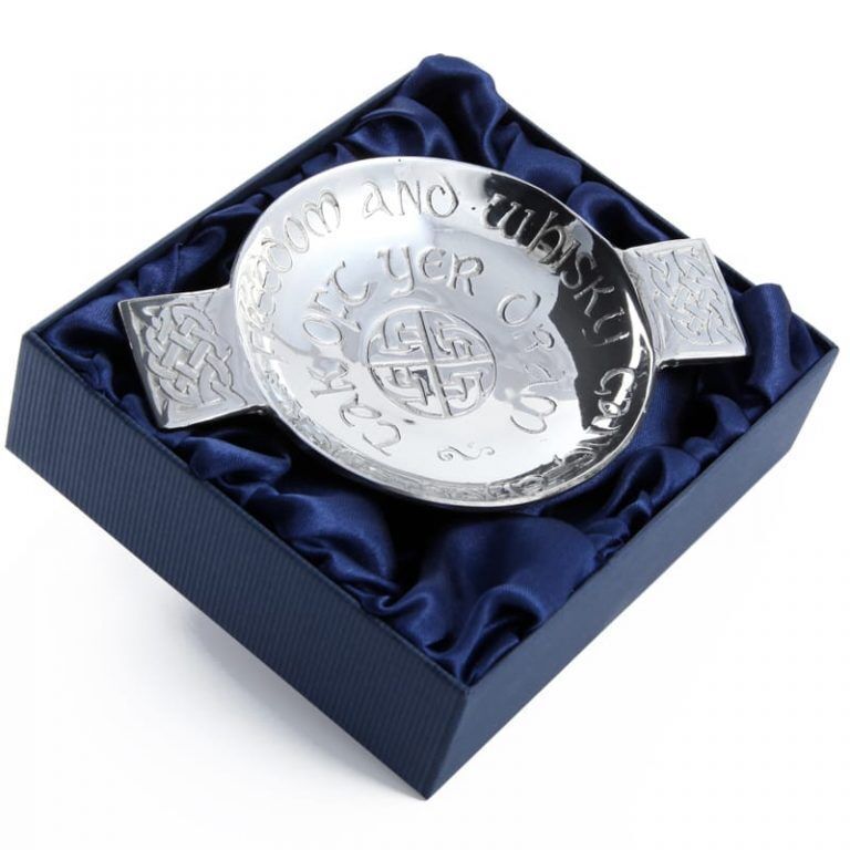 Freedom and Whisky Pewter Shallow Quaich 3.5" Robbie Burns Toasting ...