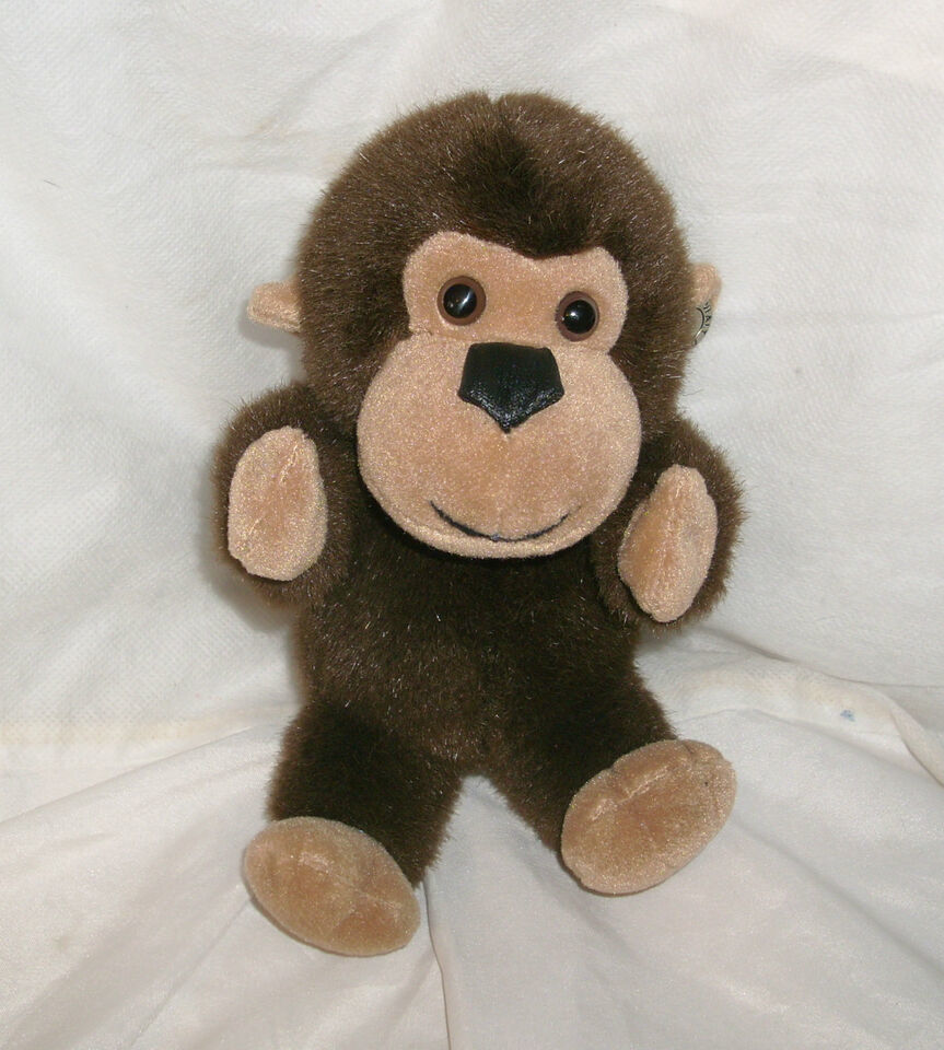 VINTAGE WALT DISNEY WORLD ATTRACTIONS MONKEY BUTTON EAR STUFFED ANIMAL ...