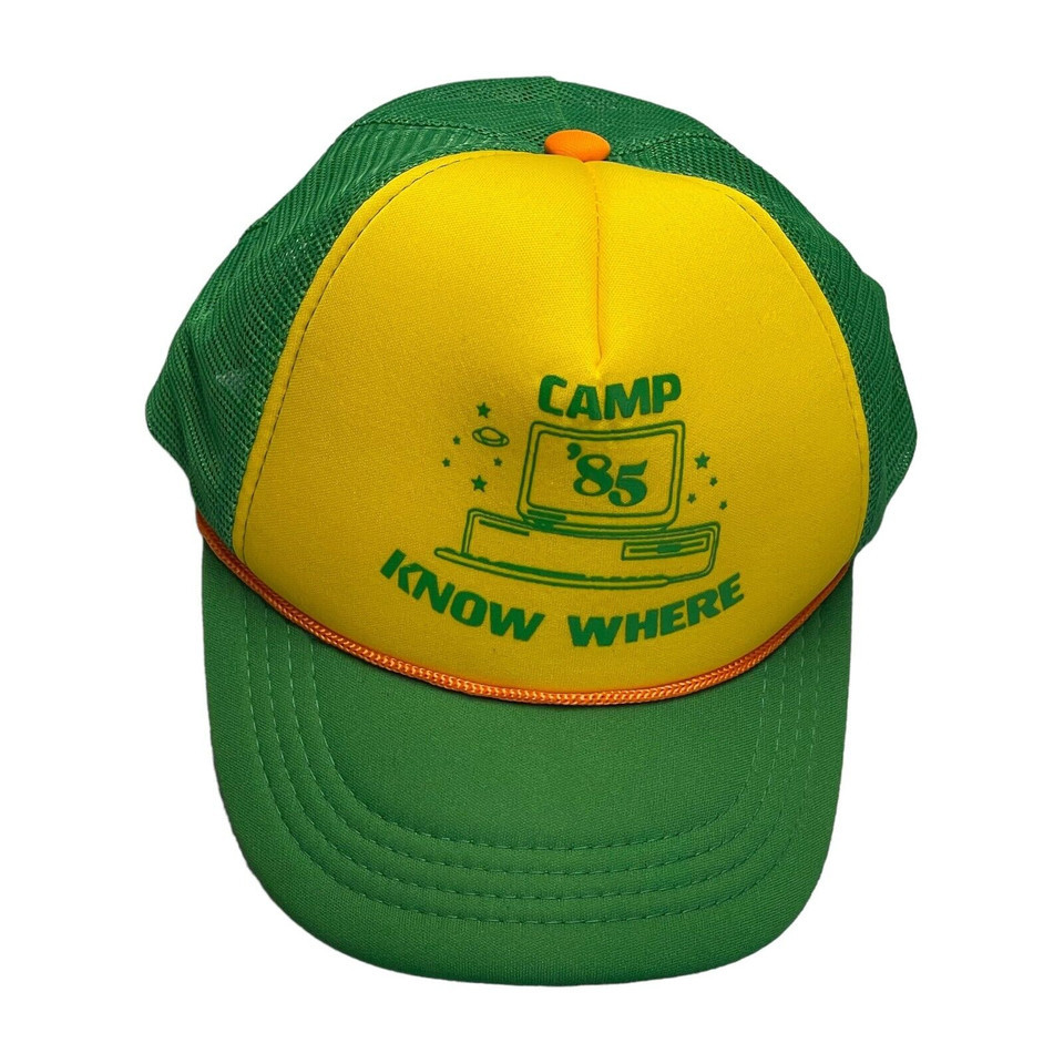 Stranger Things Dustin Camp Know Where Green Yellow Adjustable Mesh ...
