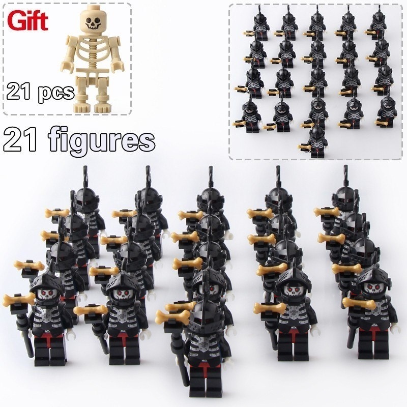 21pcs/set The Armoured Skeleton Army of Evil Wizard Castle Minifigures ...
