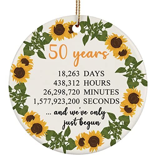 hdhshop24 50 Years Circle Ornament 3 inch 50th Wedding Anniversary Pine ...