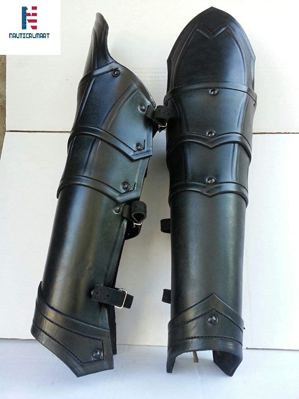 NauticalMart Medieval Leather Dark Elf Greaves Leg Armor/LARP Fantasy ...