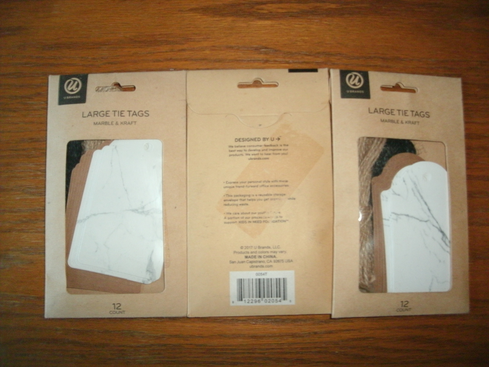 NEW Lot of Three 12 Packs Large Tie Retail Merchandise Hang Tags kraft ...