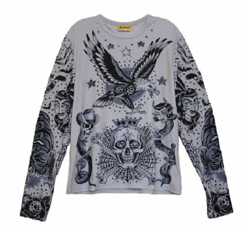 YMX by YellowMan Jungen Langärmelig Regen King Of The Dead Tattoo T ...