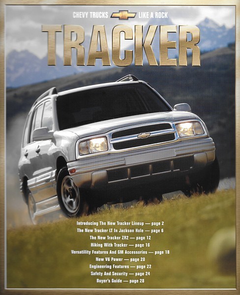 2001 Chevrolet TRACKER brochure catalog US 01 LT ZR2 Suzuki Chevy ...