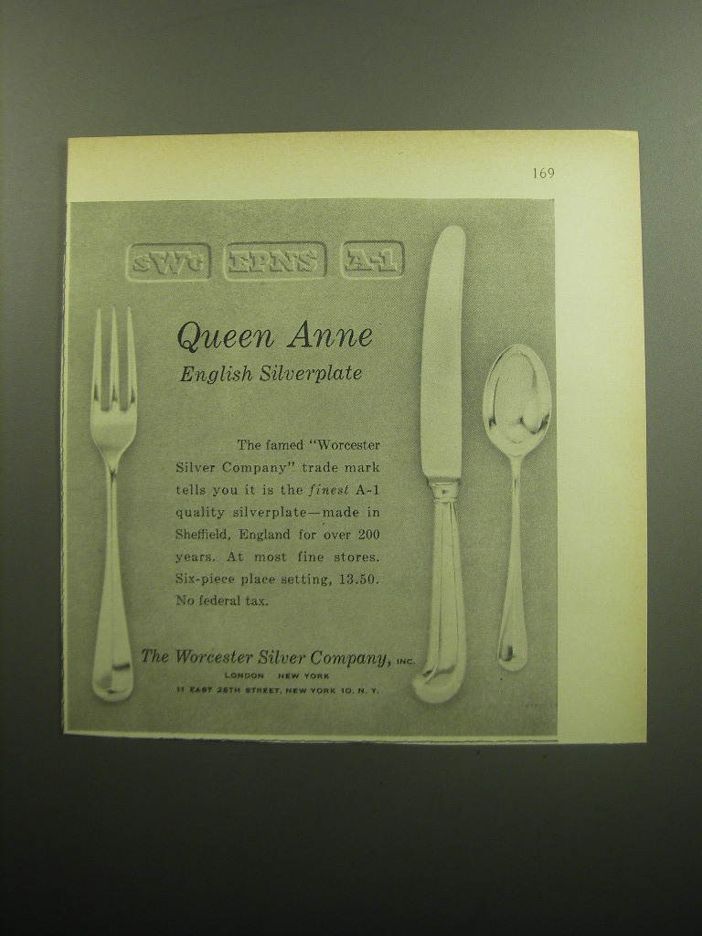 1958 Worcester Queen Anne Silverware Advertisement - 1980-89