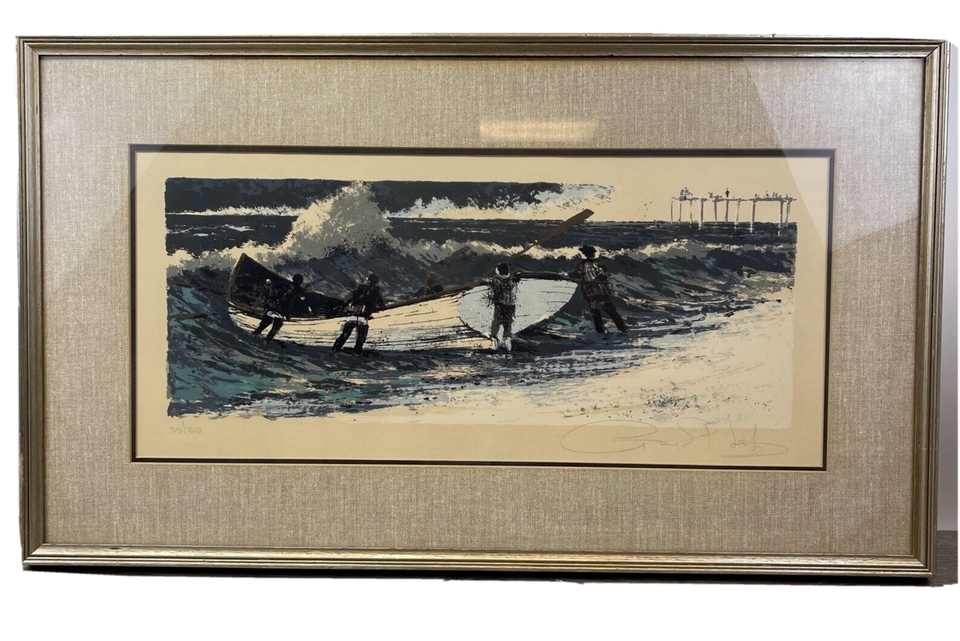 Gary Hinte Life Boat Color Serigraph Hand Signed Numbered 210 1977 ...