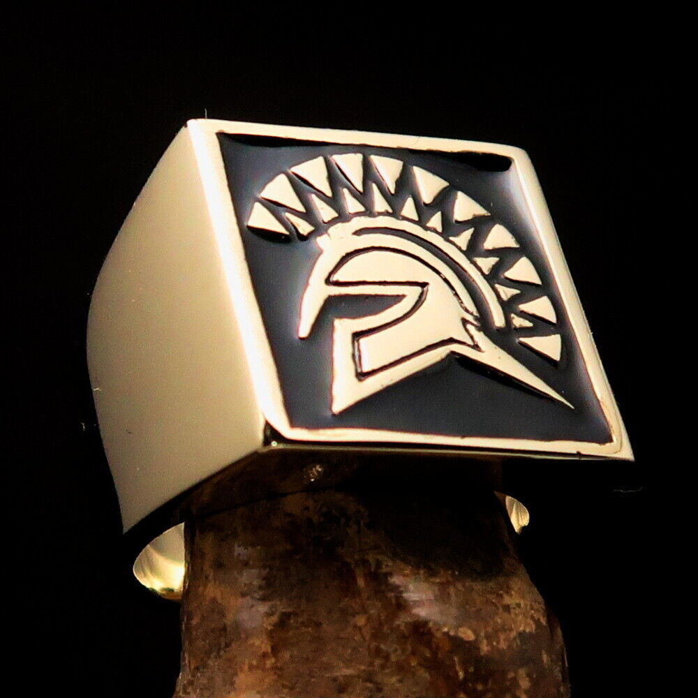 Gladiator Men's Signet Pinky Ring black Ancient Greek Warrior - solid ...