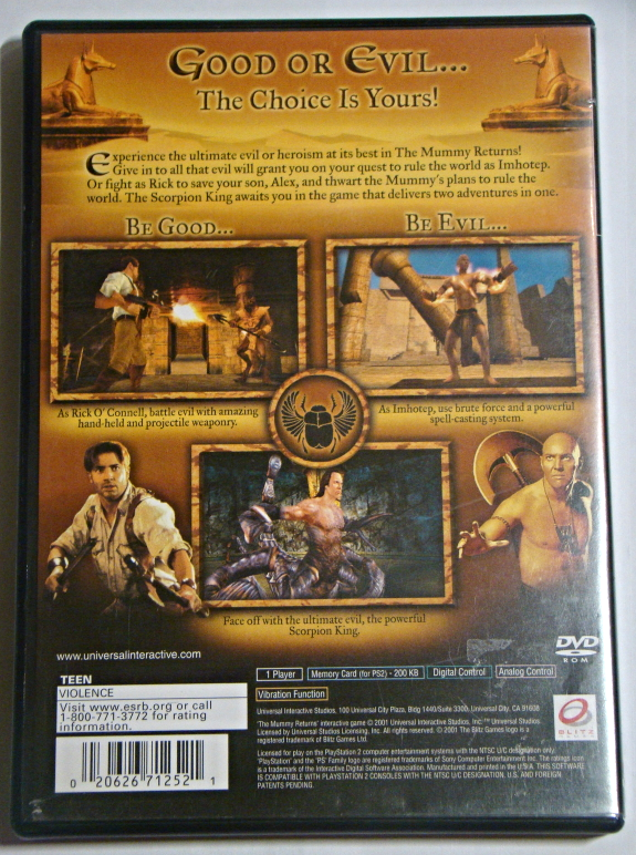 Playstation 2 - THE MUMMY RETURNS (Complete with Manual) - Video Games