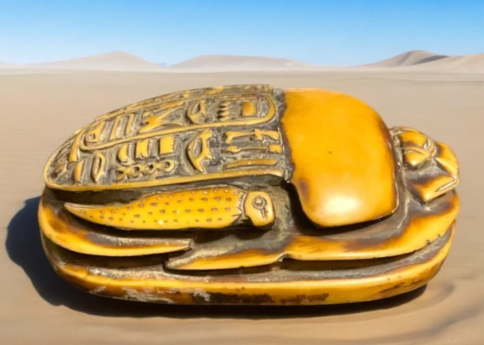 Rare ANCIENT EGYPTIAN Antique Scarab Beetle Statue Stone Good Luck ...