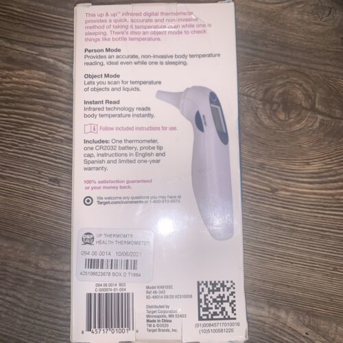 Up & Up Instant Read Infrared Digital Forehead and Ear Non Invasive ...