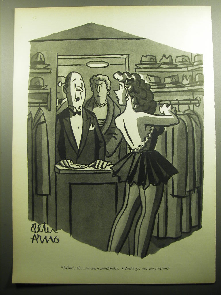 1958 Cartoon by Peter Arno - Mine's the one with mothballs - 1980-89