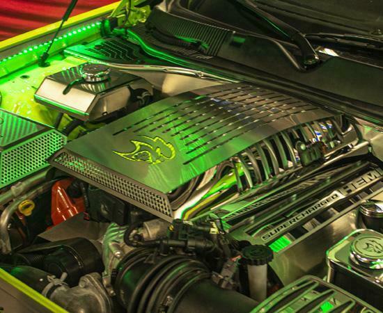 2015-2019 Dodge Charger - HELLCAT Logo Plenum/Supercharger Engine Cover ...