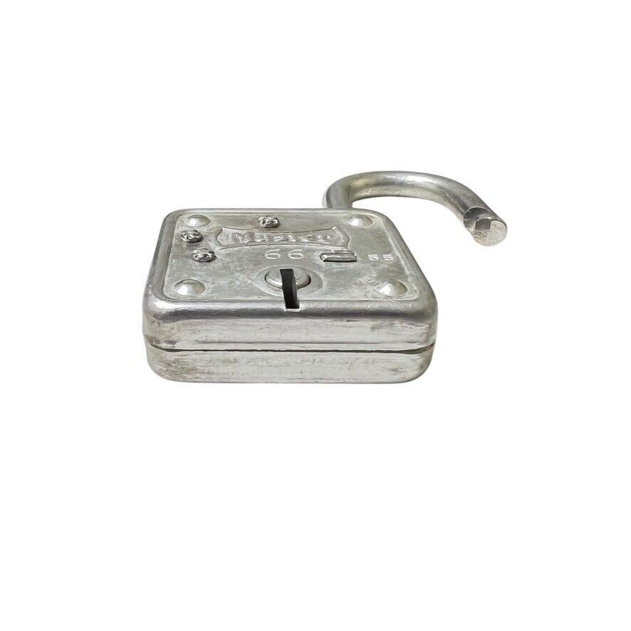 Master Lock #66 w/Two Original Keys Steel Padlock Tested Opens Closes ...