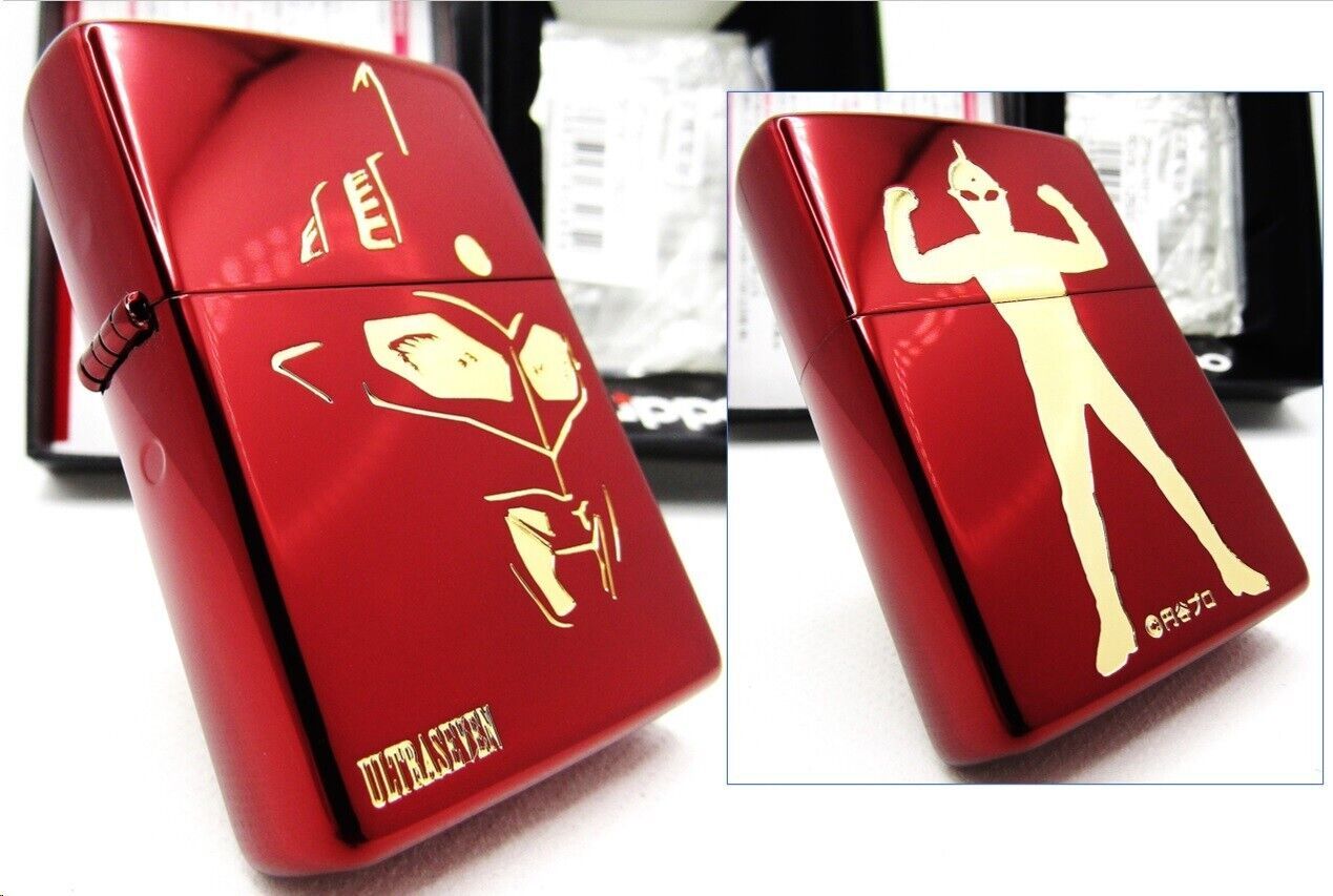 Ultraman Ultraseven Red Ion Gold Double Sides Zippo Oil Lighter 2022 ...