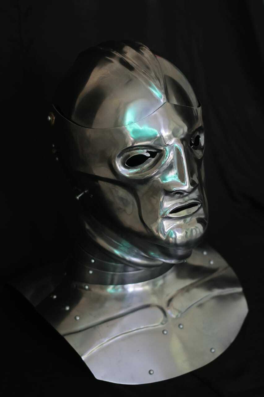 Medieval full Face Helmet Old Look Helmet Battle Ready Dark Armor ...