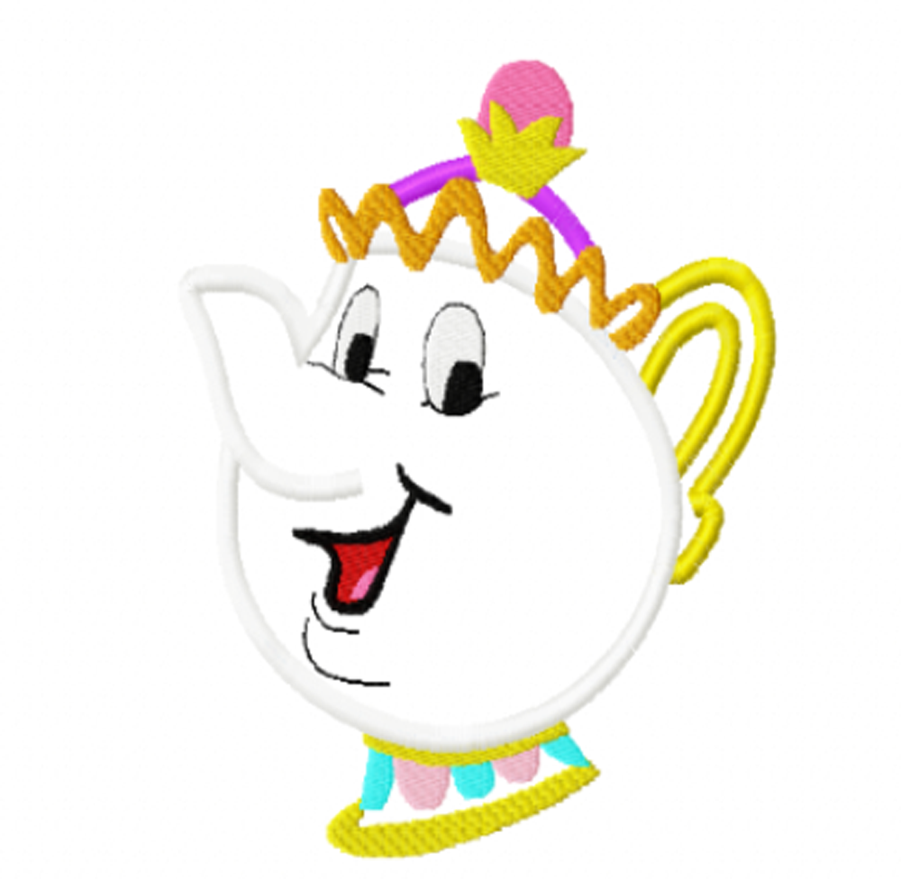 Mrs. Potts Beauty and the Beast Machine Embroidery Design INSTANT ...