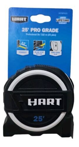 Hart 25 ft Pro Grade Tape Measure with Fraction Markings HHTMPN25 ...