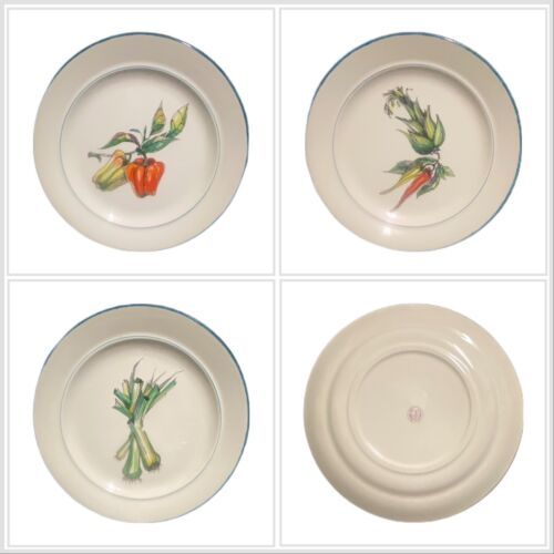 France 3-Salad Plates FAIENCE DE SAINT AMAND Bell Peppers-Hot Peppers ...