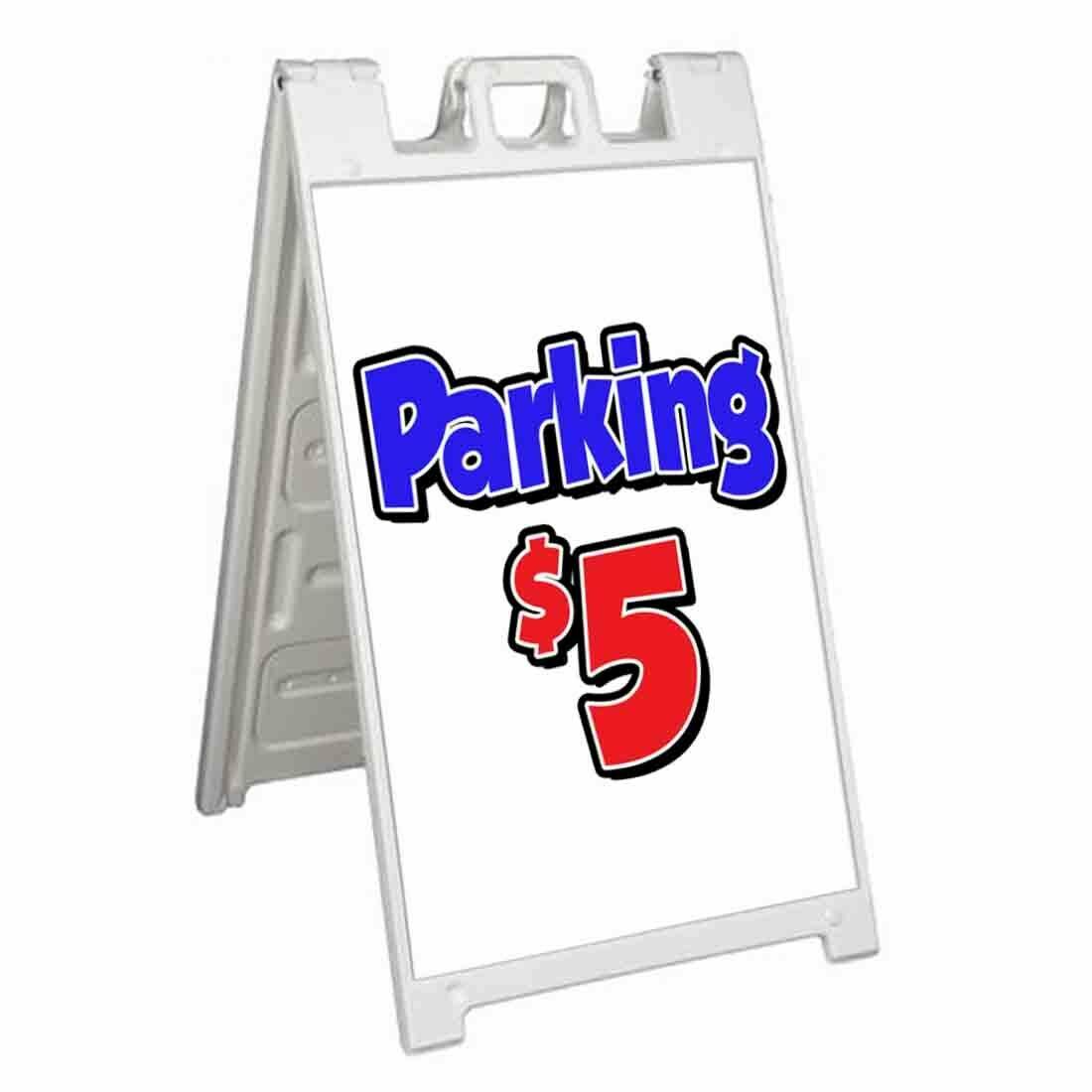 PARKING $5 Signicade 24x36 Aframe Sidewalk Sign Banner Decal - Business ...