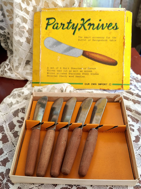 Japan Party Knives Stainless Steel with Cherry handles Set of 5 ...