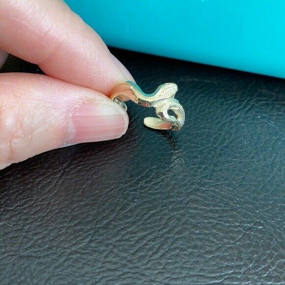 Yellow Gold Snake Toe Ring Adjustable in 10K and 14K - Knuckle Ring - Rings