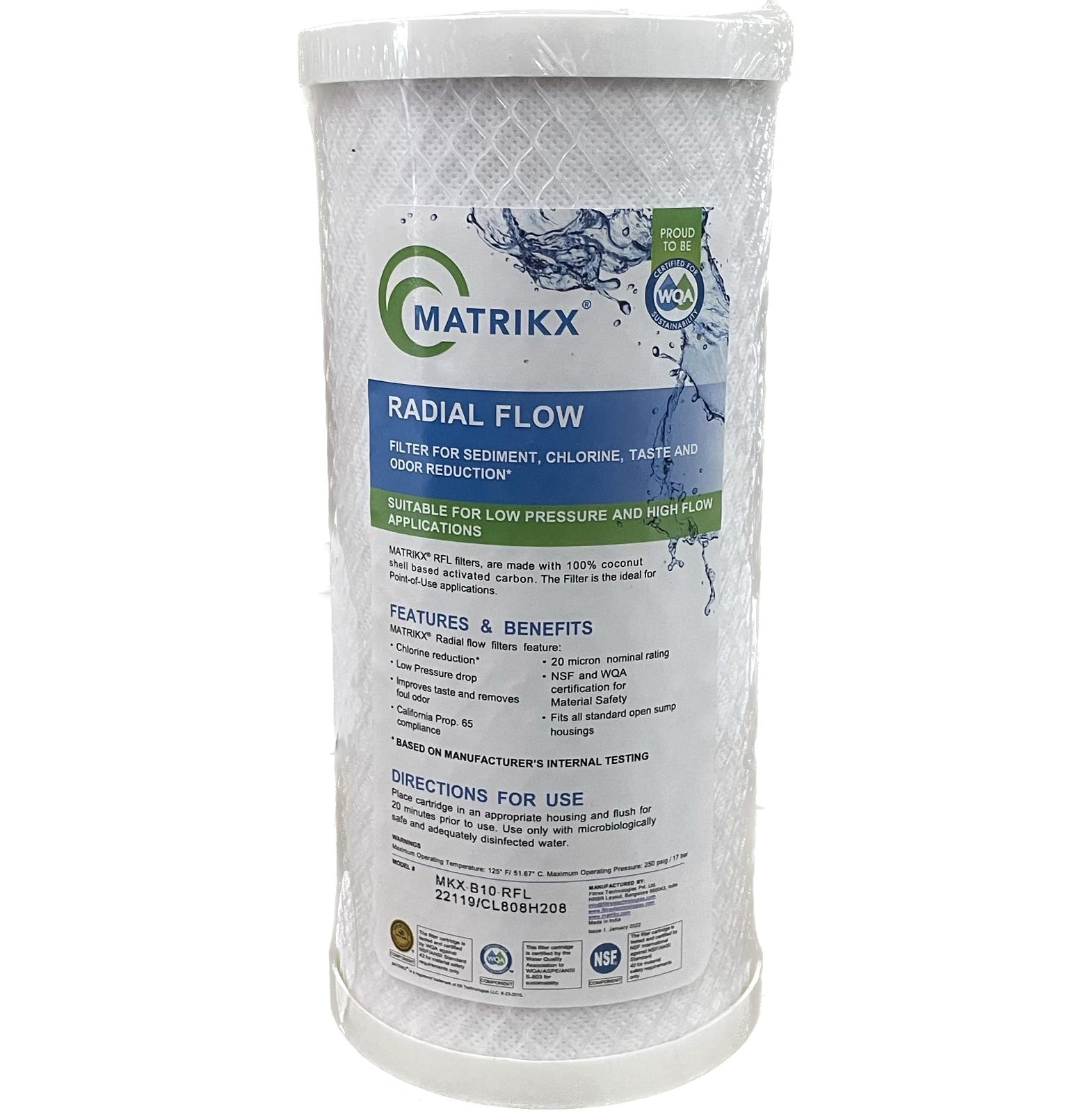 IPW Industries Inc -Compatible Water Filter to (MKX-B10-RFL) - 10" x 4. ...