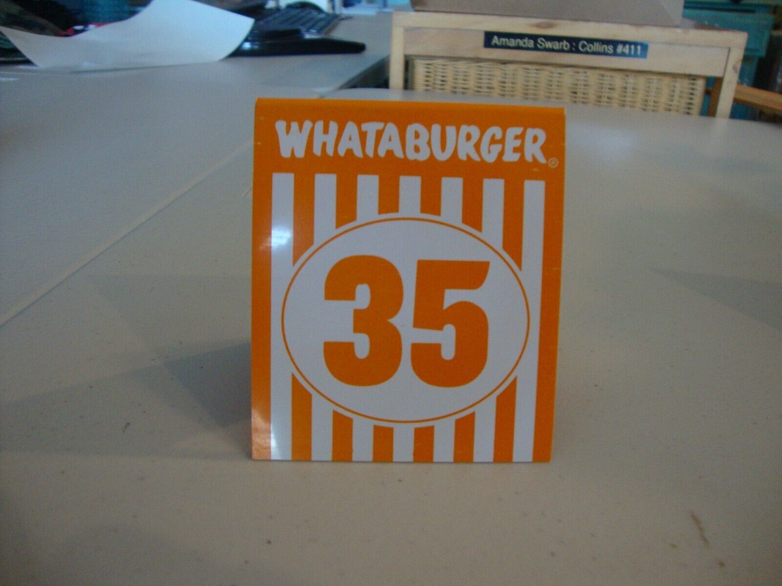 Whataburger Restaurant Tent Table Number #35 - Other Tabletop Supplies