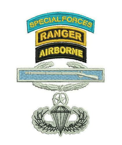 Special Forces Airborne Ranger Combat Infantry Jump wings Embroidered ...
