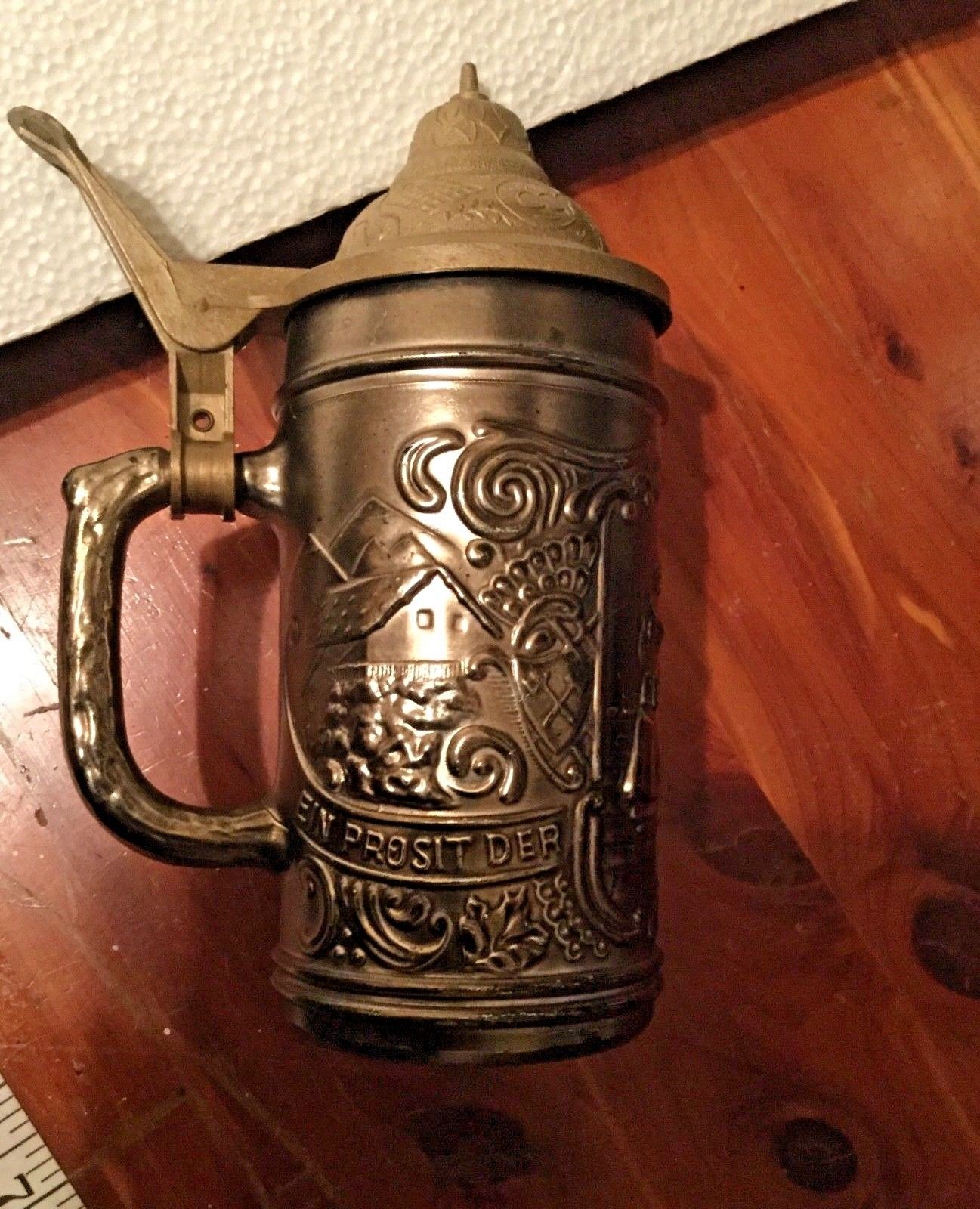 Vintage EIN PROSIT DER GEMUTLICHKEIT Collectible Beer Stein Glass ...