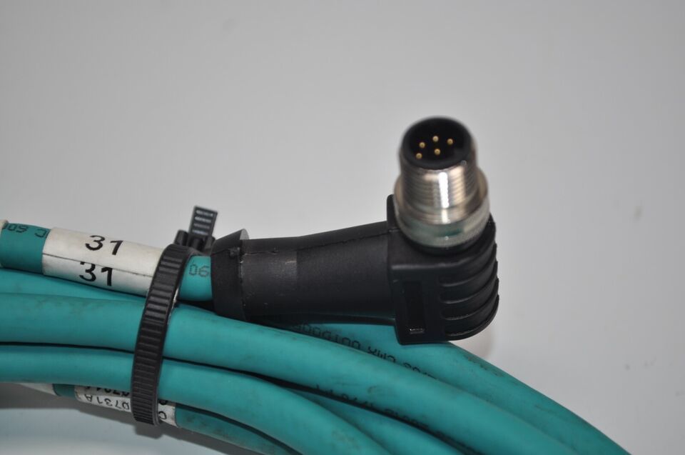 TURCK WSS-RJ45S-841-5M RJ45 to M12 8-Pin Elbow 5 Meter Cable Rockwell ...